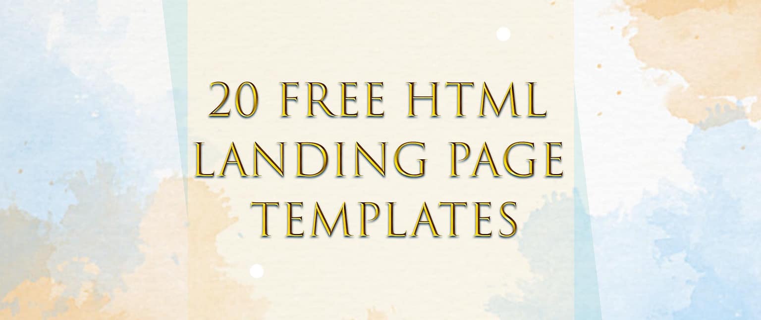 20 Free Html Landing Page Templates - Codes And Design